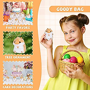 20 Pieces Small Hamster Plush Animals Cute Hamster Plush Stuffed Animal Small Stuffed Doll Keychain Key Holder Bag Pendant Party Favor for Kids Birthday Party Favors DIY Home Decor (Light Brown)