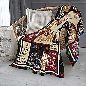 AYUNIX Social Worker Gifts Blanket for Women Men, Thank You Gifts for Social Worker Appreciation Graduation Gifts for BSW, MSW, DSW, Social Work Month Christmas Birthday Gifts Throw Blanket 60x50in