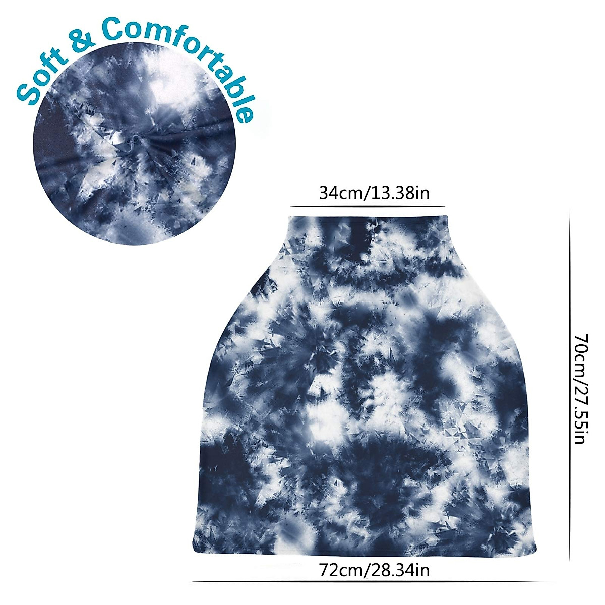 Nursing Cover Breastfeeding Scarf Indian Boho Navy Tie Dye - Baby Car Seat Covers, Stroller Cover, Carseat Canopy (1na8b)