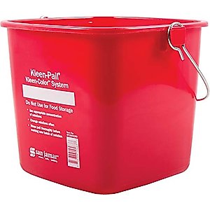 San Jamar KP196KCRD Kleen-Pail Commercial Cleaning Bucket, 6 Quart, Red