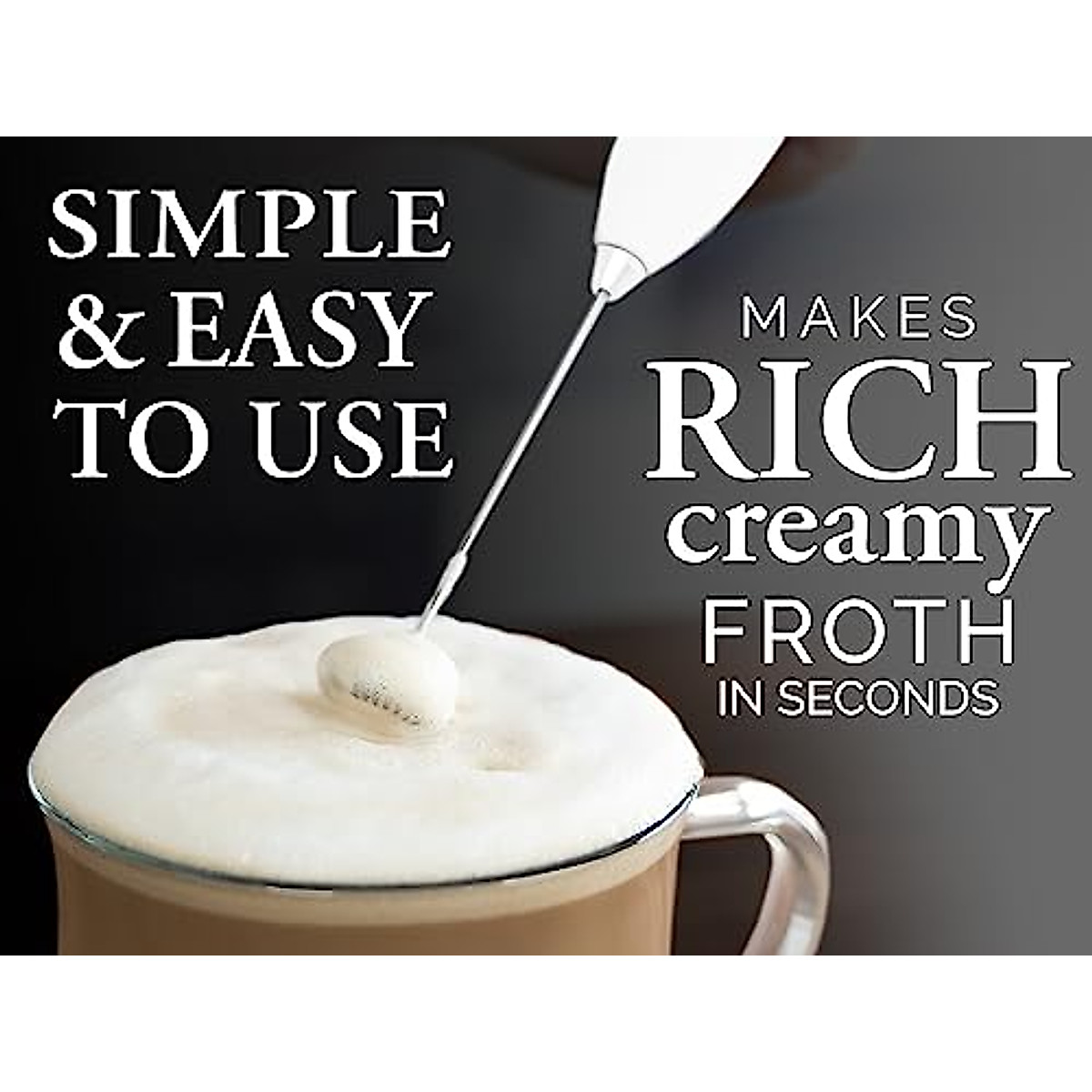 Zulay Executive Series Ultra Premium Gift Milk Frother For Coffee - Coffee Frother Handheld Foam Maker For Lattes - Electric Milk Frother Handheld For Coffee, No Stand (Deluxe White)