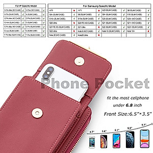Valentoria Small Crossbody Bag Cell Phone Purse Wallet Leather Card Slot Clutch for Women Burgundy