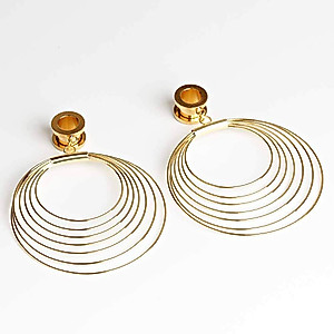 TBOSEN 8 PCS Stainless Steel Screw Ear Gauges Large Dangle Plugs Tunnels Expander Body Piercing Jewelry Set