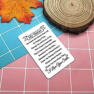 Sister Gifts from Sister Brother Engraved Wallet Cards for Sister Christmas Thanksgiving Birthday Gifts for Sisters Graduation Gift for Her Sister Wallet Card Sister Valentines Wedding Gifts
