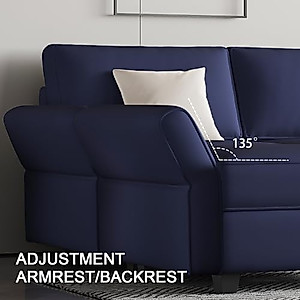 DANNRATCH Modular Sectional Sofa U Shaped Convertible Sectional Couch with Reversible Chaise, Sleeper Velvet Modular Couch with Ottomans for Living Room Furniture Sets Navy Blue