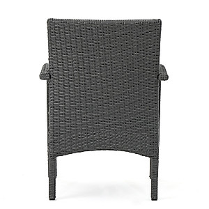 Christopher Knight Home 305810 Otto Outdoor Wicker Club Chair, Gray and Silver(Set of 2)