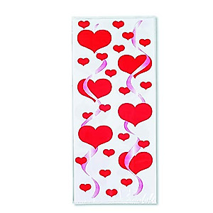 Fun Express Valentine Cello Bag Assortment (60 pieces) Valentine's Day Party Supplies, Cellophane Bags, Classroom Party Supplies