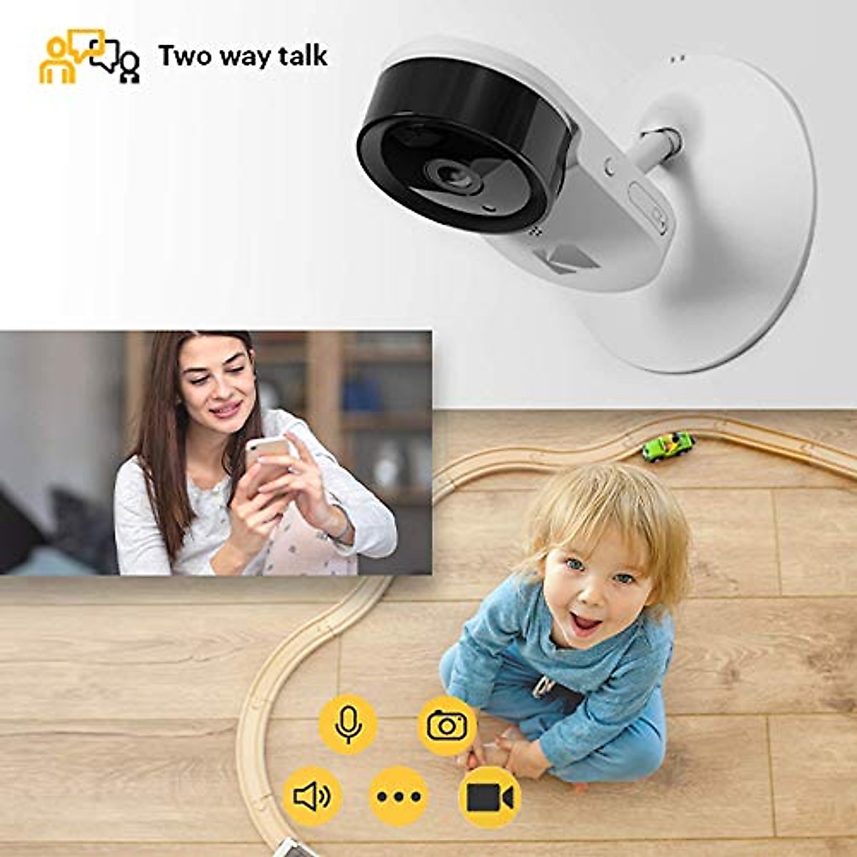 KODAK C520 WiFi Video Baby Monitor with Above-The-Crib View, Parent Unit for Constant Monitoring and Phone App for Quick Check-ins (Renewed)