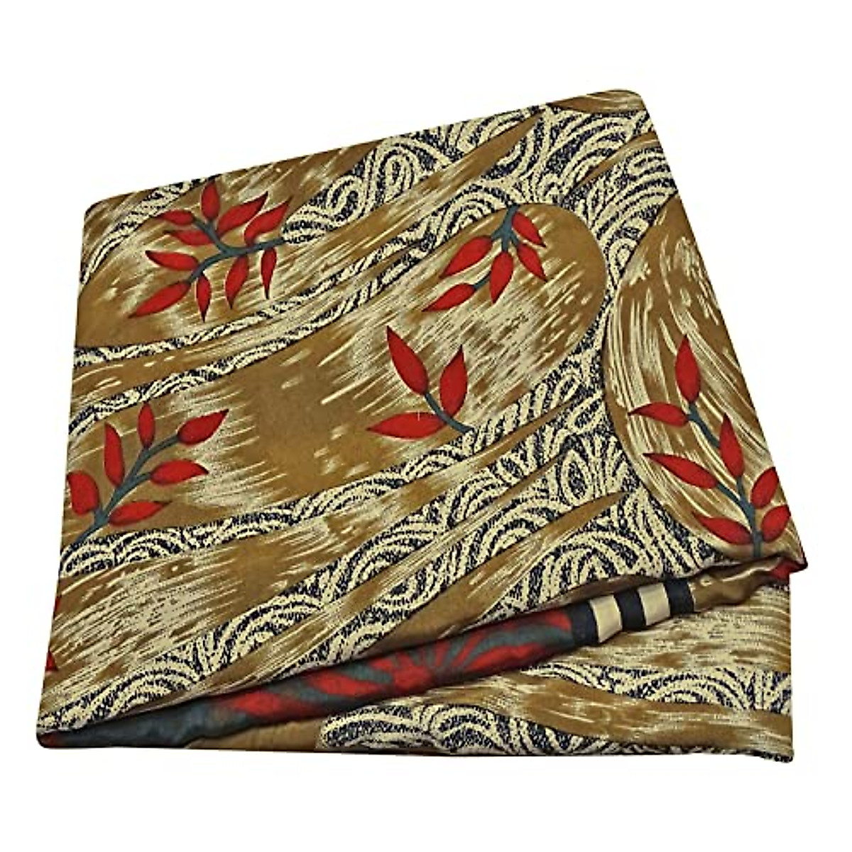 Peegli Indian Women's Crepe Silk Abstract Saree Vintage Green Sari Textile DIY 5 Yards Fabric