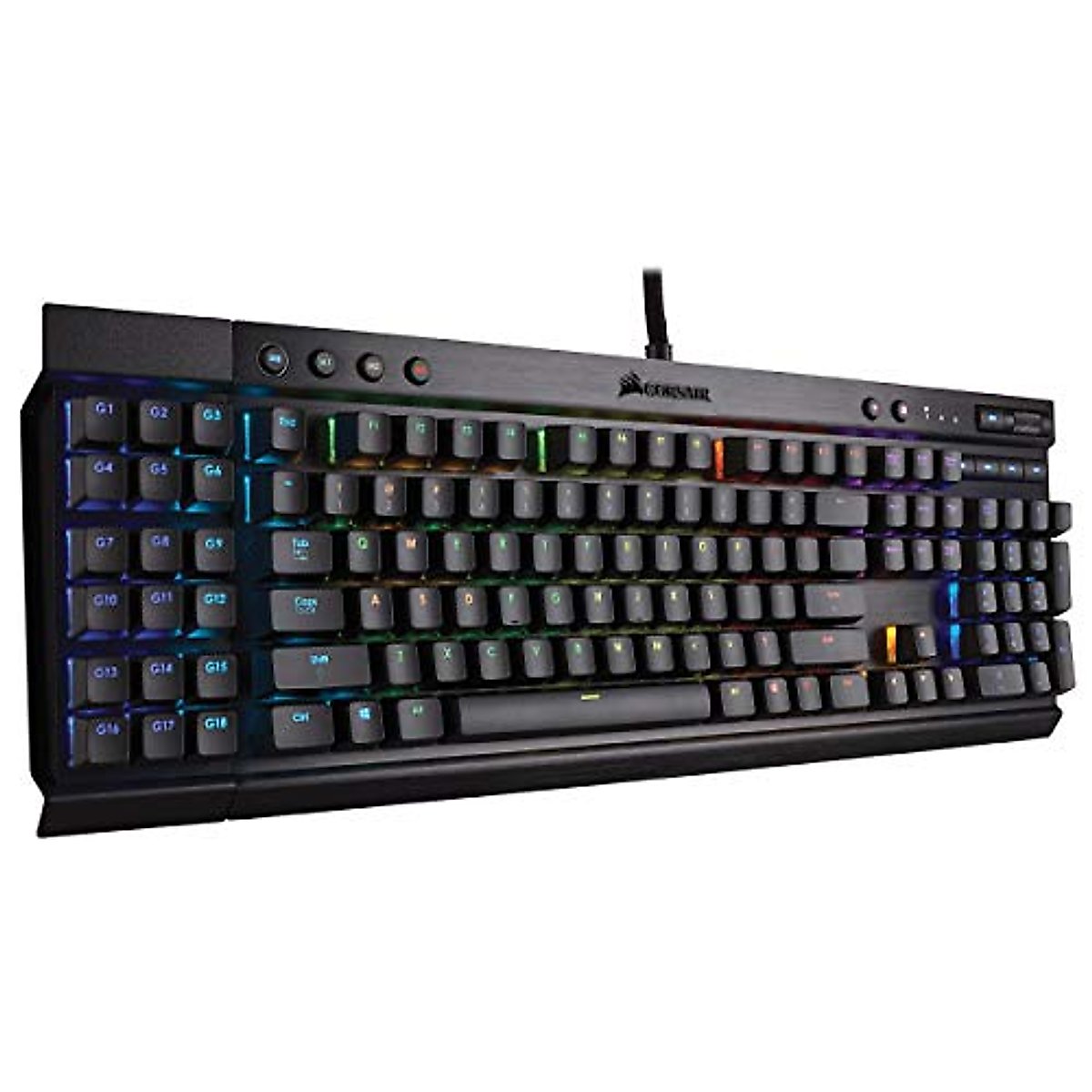 Corsair K95 RGB Platinum Mechanical Gaming Keyboard - 6x Programmable Macro Keys - USB Passthrough & Media Controls - Fastest Cherry MX Speed - RGB LED Backlit - Black Finish
