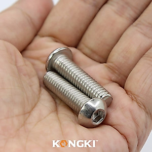 M6-1.0 x 30mm Button Head Socket Cap Screws Metric, Passivated 18-8 Stainless Steel, Allen Socket Drive, Full Thread, Machine Thread, 25 PCS
