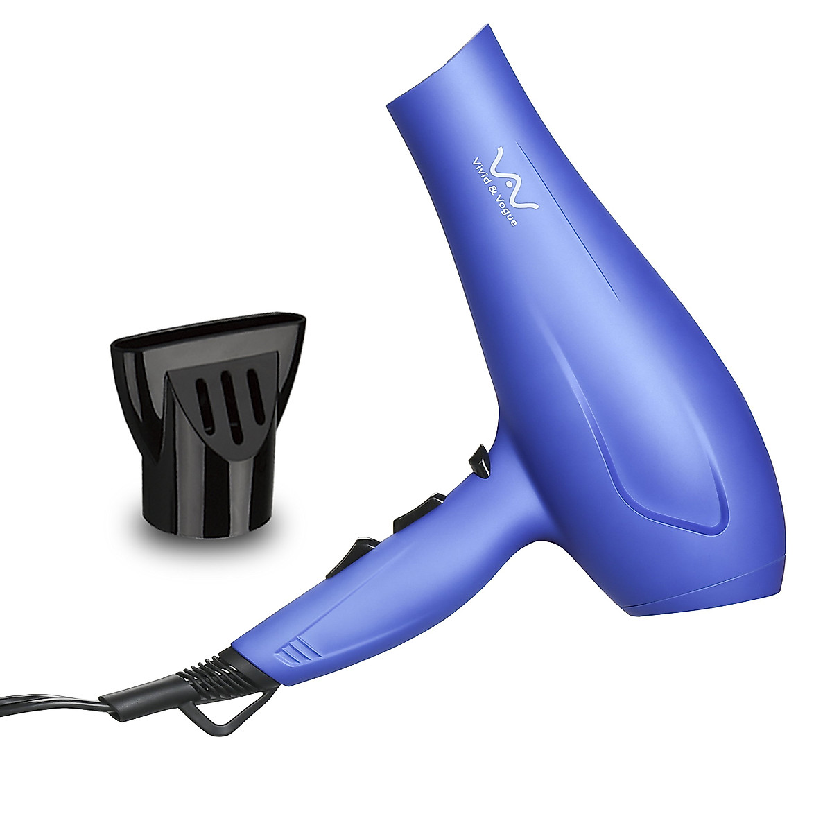 VAV Blow Dryer 1875W Negative Iron Professional Hair Dryer 2 Speed 3 Heat Settings Cool shot Button DC Motor Blue