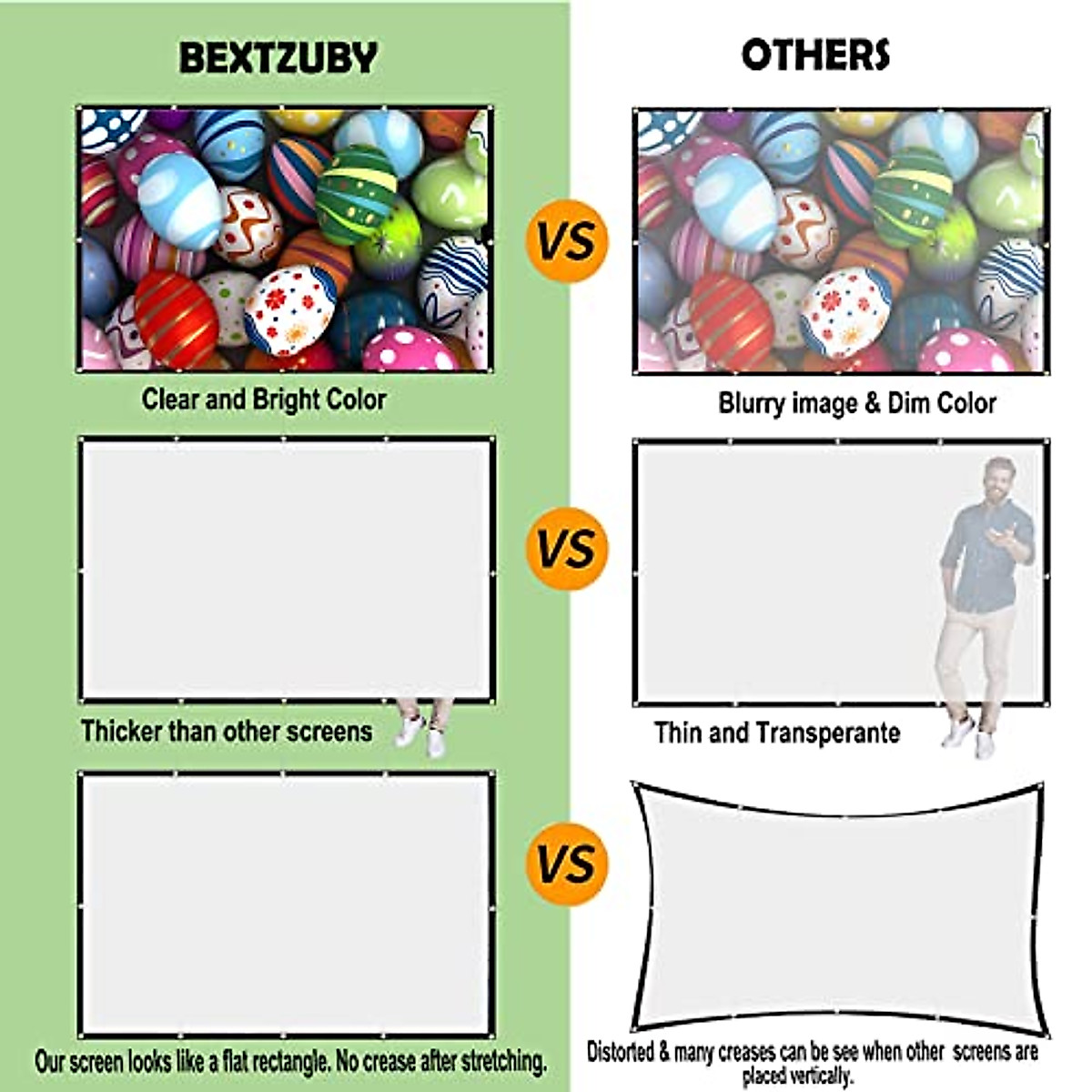 120 inch Projector Screen Portable 16:9 HD Foldable Anti-Crease Projection Screen 4K for Home Theater Movie Theatre Cinema Game Office…