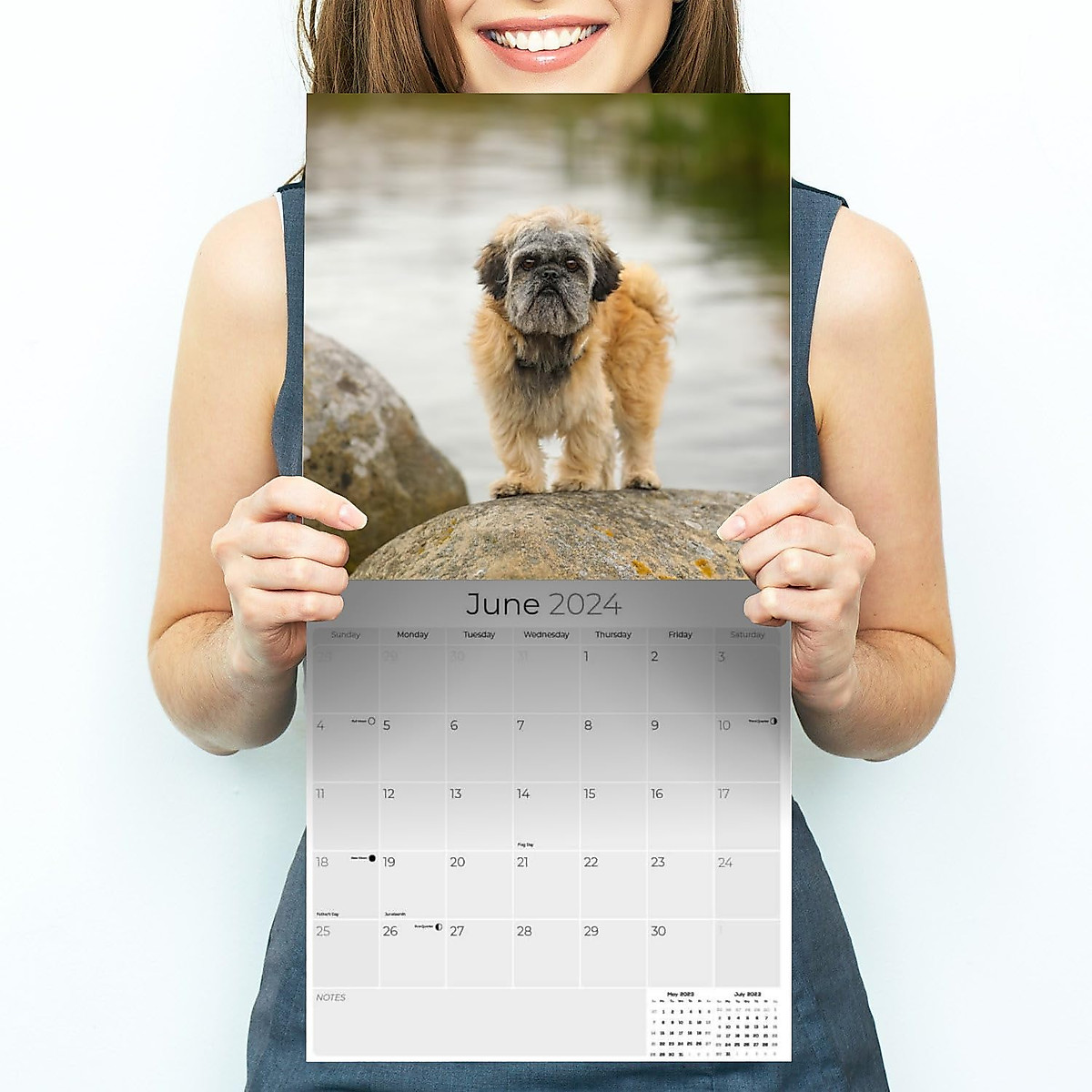 2023 2024 Shih Tzu Calendar - Dog Breed Monthly Wall Calendar - 12 x 24 Open - Thick No-Bleed Paper - Giftable - Academic Teacher's Planner Calendar Organizing & Planning - Made in USA