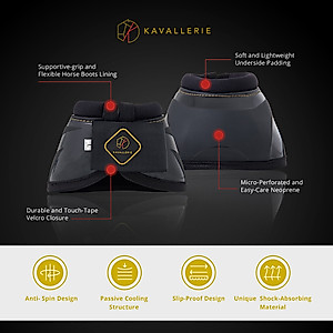 Kavallerie PRO-K Soft No Turn Bell Boots Ultimate Hoof Protection, with Anti-Spin Fastening System, Durable & Prevents Overreaching