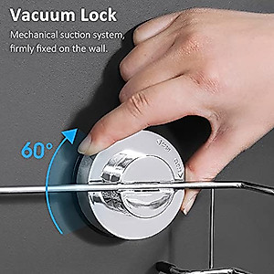 Queta Strong Suction Cup Shower Caddy Bath Shelf Storage with 3 Hooks, Wall Mounted Bathroom Organizer Stainless Steel shower Rack for Shampoo Conditioner Razor, Rectangle Basket for Kitchen Storage