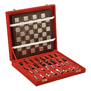 Luxury & Decorative Premium Chess Board Game Set | 10 x 10 Inches | Black & Silver | Collectible & Handmade Chess Set for Professionals & Adult for Tournament/for Gifting by INDUS LIVING