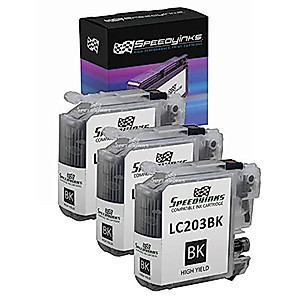 Speedy Inks Compatible Ink Cartridge Replacement for Brother LC203BK High Yield (Black, 3-Pack)