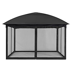 MASTERCANOPY Soft Top Outdoor Garden Gazebo for Patios with Netting Walls (10x10, Dark Gray)