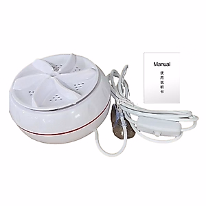 YESBAY Portable Washing Machine Travel Washing Machine Travel Washer Mini Washing Machine Rotating Turbine Suction Cup Laundry ABS Turbo Sink Washing Machine for Home, Business, Travel, College White