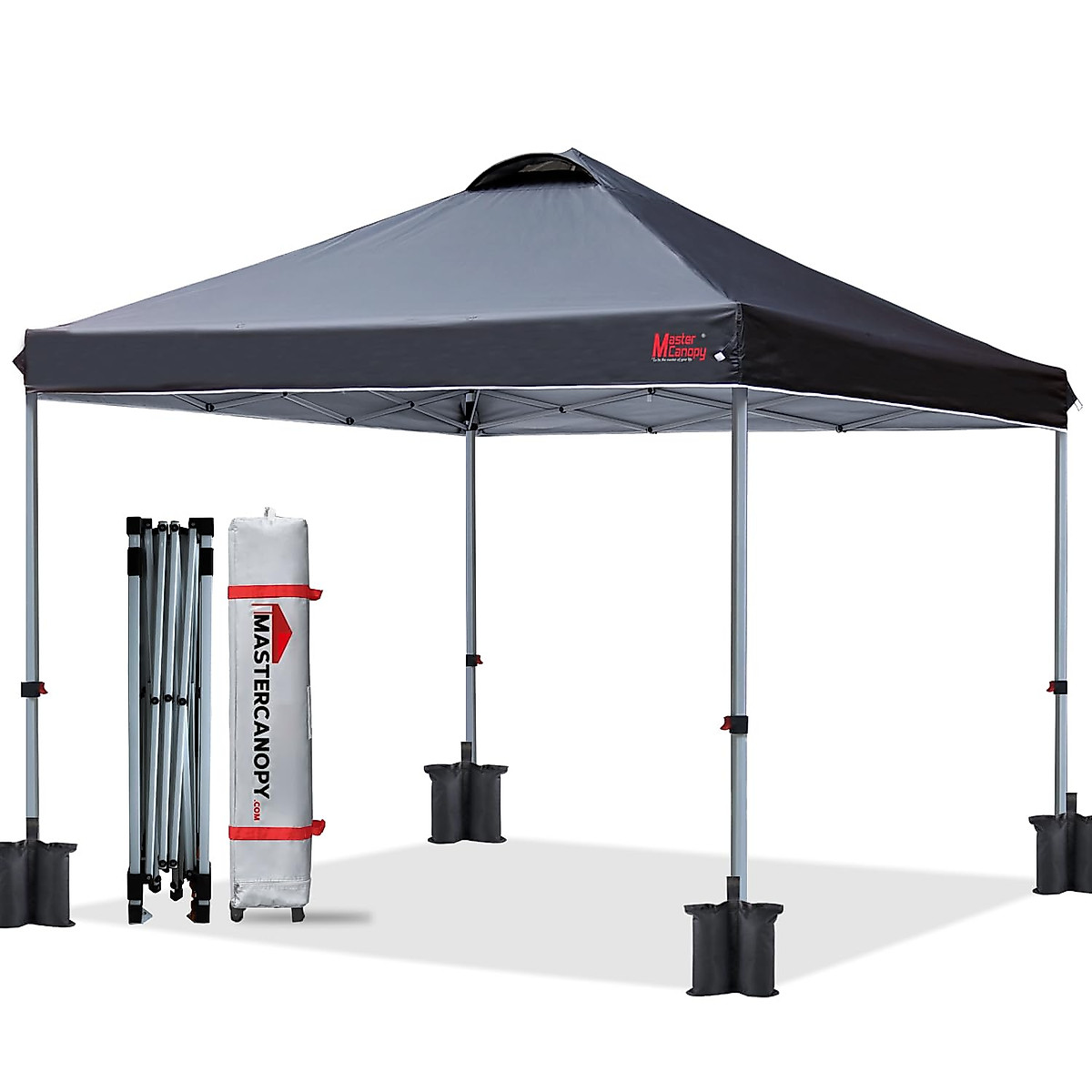 MASTERCANOPY Durable Pop-up Canopy Tent with Roller Bag (Black)