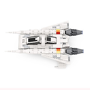 WANZPITS MOC- 48610 Buck Rogers Space Starfighter Ship Model Building Blocks Classic Spaceship Military Weapon Battleship Building Kit Boy Toy Gift,548pcs