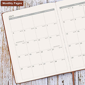 2023 Planner - Weekly & Monthly Planner 2023, 8.5" x 11", Jan 2023 - Dec 2023, Pen Holder, Calendar Stickers, Pocket, 25 Notes Pages, Faux Leather Cover, 2 Book Marks, A4 Premium Paper - Brown