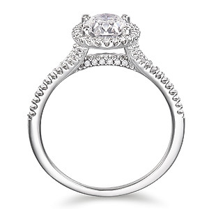 CGSRING 1.5 Carat Oval Cut Moissanite Engagement Ring Hidden Halo Oval Moissanite Rings for Women (9.5)