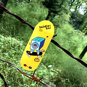 SOLDIER BAR Fingerboards Complete Colour Maple Handmade Wooden Fingerboards (Update Slivery King Trucks, Handmade Blue Wheels) Magic Cube