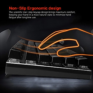 ONE-UP G300 LED Rainbow Backlit Mechanical Game Keyboard, Aluminum Alloy Cover, 87 Key Game Keyboard, Blue Switch, Suitable for PC Games (Black)