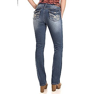 WallFlower Women's Legendary Bootcut Mid-Rise Insta Stretch Juniors Jeans (Standard and Plus), Keller, 15