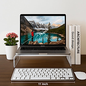 AMT Premium Acrylic Monitor Stand Clear Monitor Stand Clear Monitor Riser Laptop/PC/Multimedia Monitor Stand for Home Office