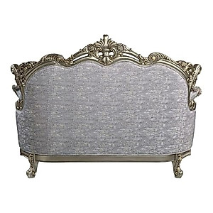 Acme Furniture Miliani Tufted Fabric & Wood Loveseat with 3 Pillows in Gray