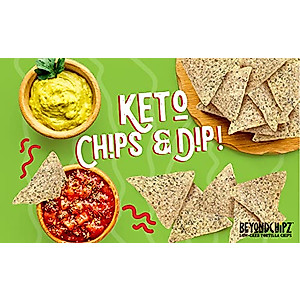 BeyondChipz Low Carb Tortilla Chips, Salty Good, Keto Friendly, Gluten Free, 5.3oz Bag, Pack of 4