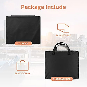 UMINEUX Outdoor Waterproof Patio Furniture Covers,420D Oxford Polyester Black Rectangular Sectional Furniture Set Covers with Windproof Buckles Air Vents (126"L x63"W x 28"H)