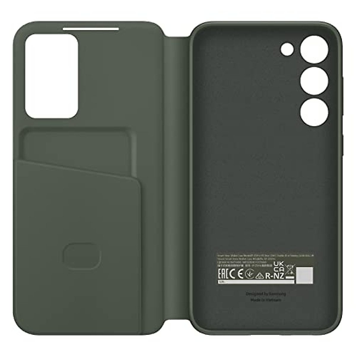 SAMSUNG Galaxy S23+ Plus S-View Wallet Phone Case, Protective Cover w/ Card Holder Slot, Finger Tap Clear Window, US Version, EF-ZS916CGEGUS, Green