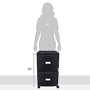 Storex 61312A01C File Cabinet, 1-Pack, Black