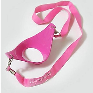 Wine Glass Holder Necklace,"WineYoke" Party Time Wine Tasting Hand Free Wine Glass Lanyard Necklace - Set of 3: PINK, BURGUNDY & BLACK