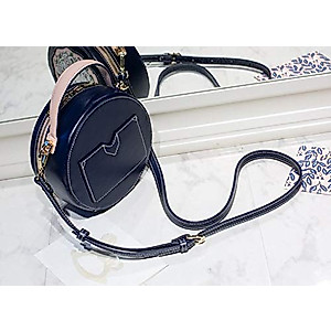 Nite closet Lolita Purses Crossbody for Women Small Handbag Cute Round Shoulder Bag (Navy)