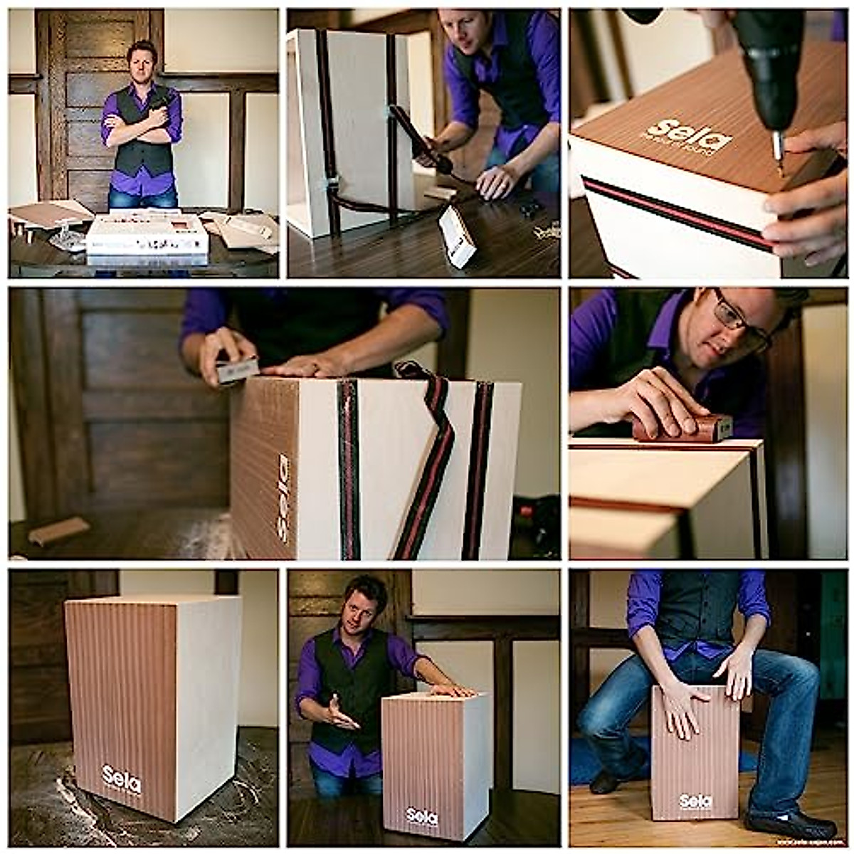 Sela SE 001 Snare Cajon Kit with Instructions and Audio CD, Natural, Standard (SE001)