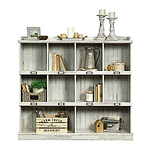 Sauder Barrister Lane Bookcase, L: 53.15" x W: 12.13" x H: 47.52", White Plank finish