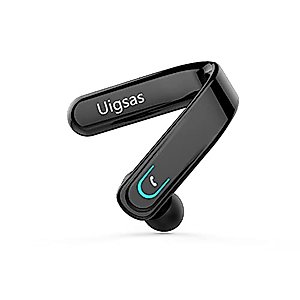 Uigsas Bluetooth Headset, Wireless Bluetooth Earpiece Handsfree Earphones with Microphone Headset 15hrs Working for Laptop Cell Phones Computer Trucker Driver