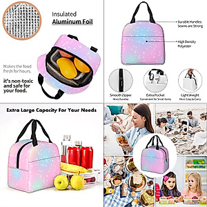 School Backpacks for Teen Girls Laptop Backpack with Lunch Bag，Cute waterproof Travel Bookbags Pink