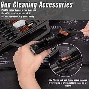 Raiseek Gun Cleaning Kit Elite Edition for Rifles Universal Handgun Shotgun Pistol Rifle Cleaning kit for .22 .357/9MM .30 .40 .45 .243 .270 12GA 20GA All Calibers and Portable Brass Brush with Case
