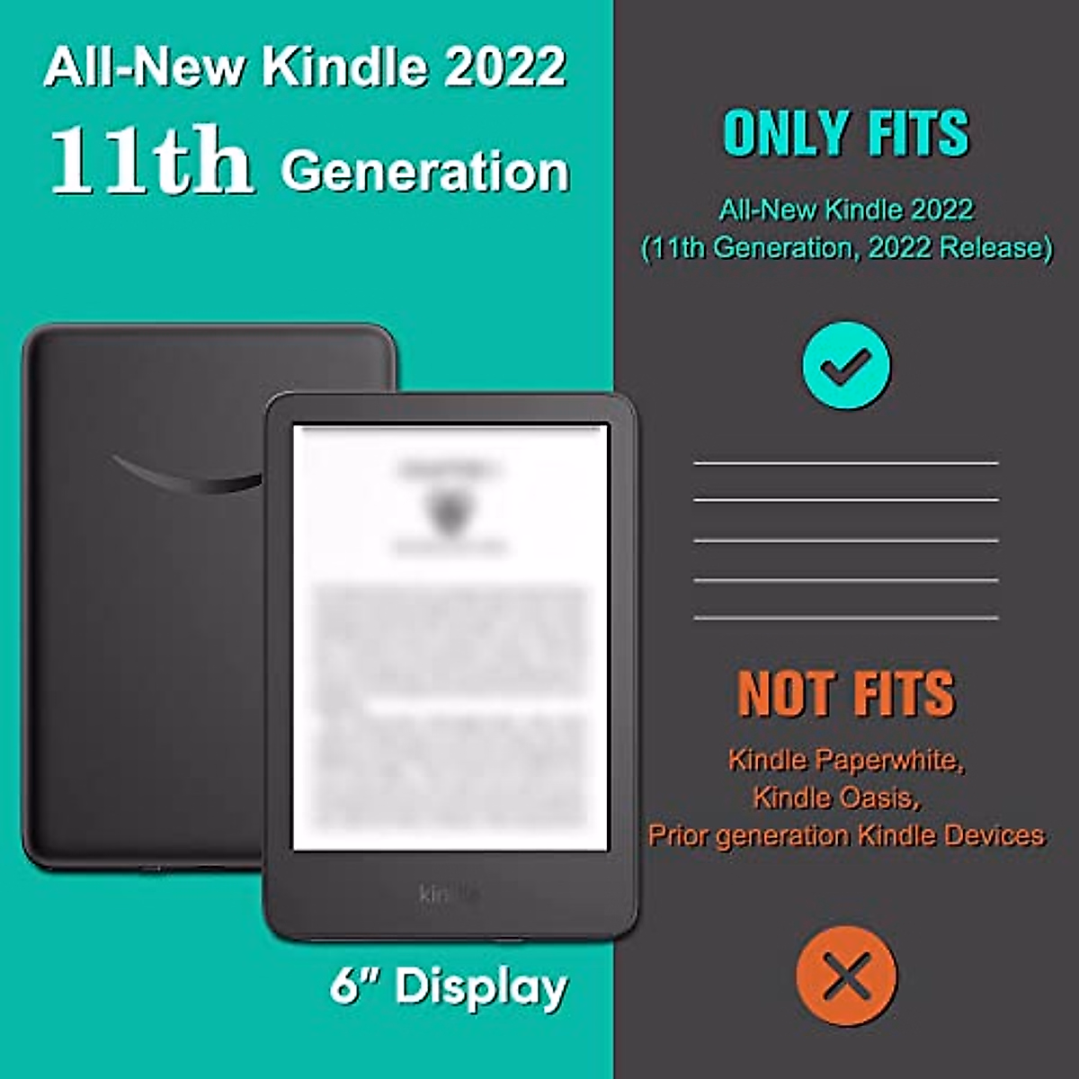 Case Fits Kindle Paperwhite 10Th Generation 2018 Released Ebook Reader Covers Pu Leather Smart Cover with Auto Wake/Sleep Cases for Kindle Paperwhite 4, Watercolor Blue and White Abstract Print, As S