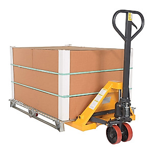 Vestil PM5-2748-Y Yellow Standard Pallet Truck, 5500 lbs Capacity, 48" Length x 27" Width Fork