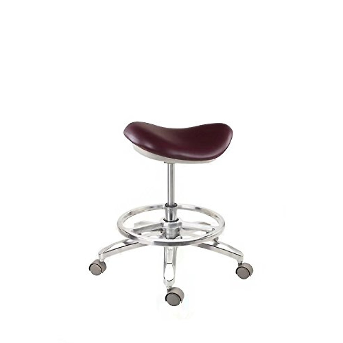 Deluxe Dental Nail Technician Saddle Stool Chair Micro Fiber Leather Height Adjustable