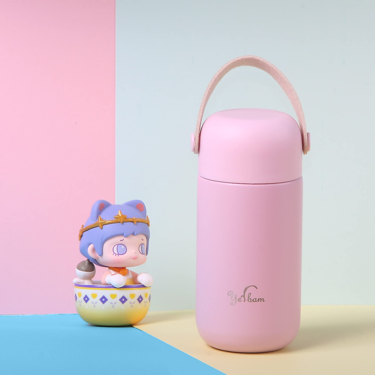 Yerbam 5.5oz Mini Tumbler Stainless Steel Vacuum Insulated Water Bottle Double Wall Thermos Flask Small Size BPA Free Leakproof (brink pink)