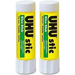 UHU 99655 Stic Permanent Clear Application Glue Stick, 1.41 oz (2 Pack)