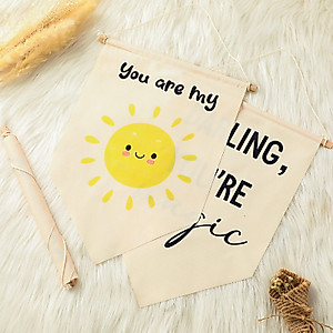 3 Pcs Canvas Hanging Pennant Flag Banner Wall Sign Decor Gift, Playroom Decor Long Live Boyhood Banner Boho Room Decor for Kids, Baby Boy, Baby Girl, Nursery Room Classroom Bedroom Decoration